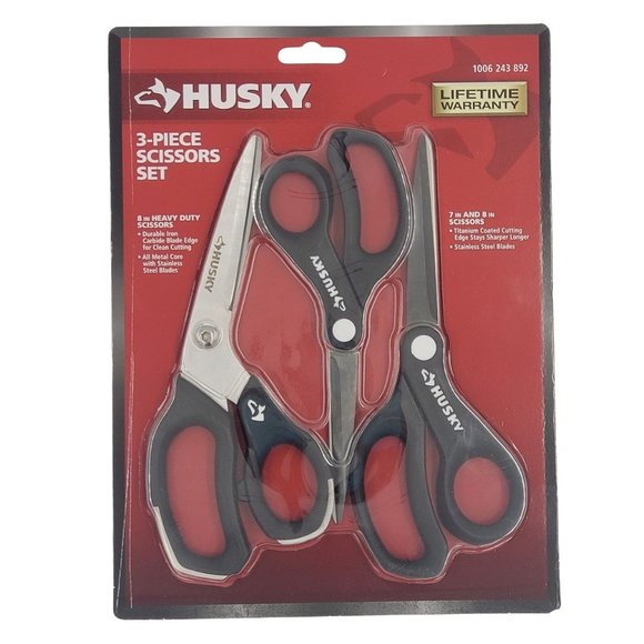 Husky | Kitchen | Husky 3 Piece Scissors Set8in Heavy Duty 7in 8in ...